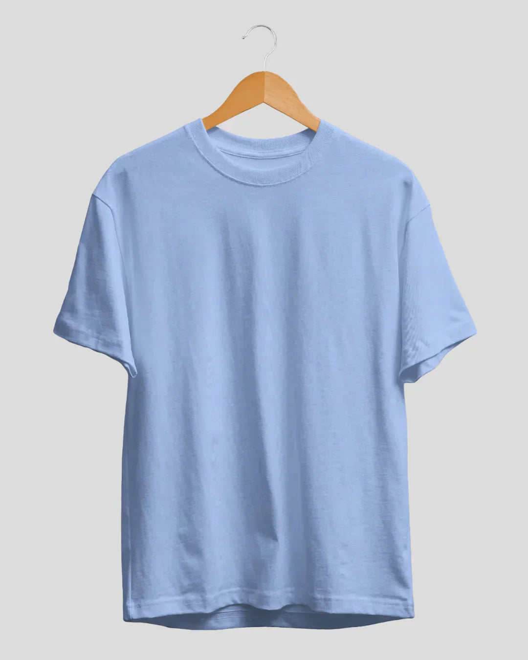 Shop Baby Blue Plain T-Shirt for Women in India | Love Dky