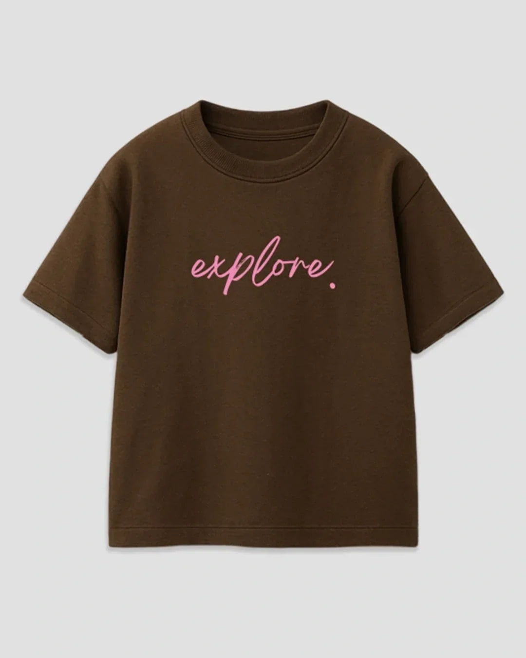 Buy Explore Brown Boxy T-Shirt for Women Online | Love Dky